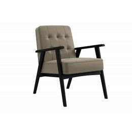 Andas Sessel Alvared, Wellenunterfederung für hohen Sitzkomfort, Buche-Massivholz in schwarz, grau