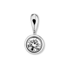 ONE ELEMENT Kettenanhänger 0.25 ct Diamant Brillant Zarge Anhänger aus 750 Weißgold, Damen Gold Schmuck Zarge, silberfarben