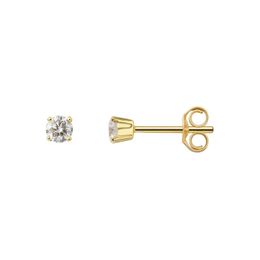 ONE ELEMENT Paar Ohrstecker 0.25 ct Diamant Brillant Ohrringe Ohrstecker aus 750 Gelbgold, Damen Gold Schmuck, goldfarben