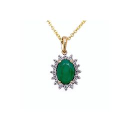 ONE ELEMENT Kettenanhänger 0,25 ct Diamant Brillant Smaragd Anhänger aus 585 Gelbgold, Damen Gold Schmuck, goldfarben
