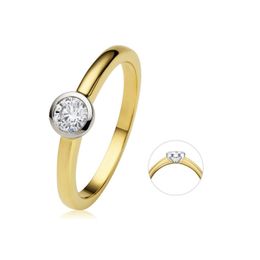 ONE ELEMENT Diamantring 0.25 ct Diamant Brillant Zarge Ring aus 585 Gelbgold, Damen Gold Schmuck Zarge, goldfarben