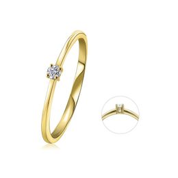 ONE ELEMENT Diamantring 0,05 ct Diamant Brillant Ring aus 585 Gelbgold, Damen Gold Schmuck, goldfarben