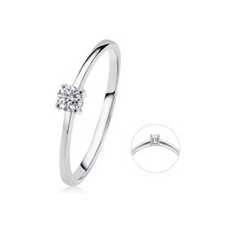 ONE ELEMENT Diamantring 0,10 ct Diamant Brillant Ring aus 585 Weißgold, Damen Gold Schmuck, silberfarben