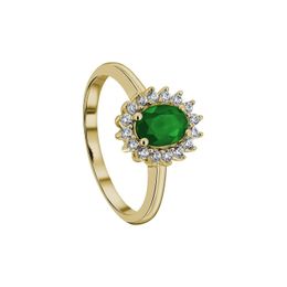 ONE ELEMENT Diamantring 0,25 ct Diamant Brillant Smaragd Ring aus 585 Gelbgold, Damen Gold Schmuck, goldfarben