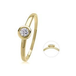 ONE ELEMENT Diamantring 0,10 ct Diamant Brillant Ring aus 585 Gelbgold, Damen Gold Schmuck, goldfarben