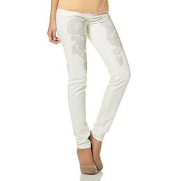 YESET Röhrenhose Damen Hose Röhrenhose Röhre Jeans Chino Stretch weiß 232002 425536