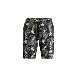 Jack & Jones Jack & Jones Shorts Große Größen Sweat-Shorts Floralprint schwarz JJICOASTAL Jack & Jones