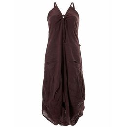 Vishes Ballonkleid Lagenlook Ballonkleid mit verstellbaren Trägern Hippie