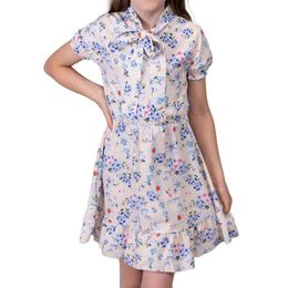 KMISSO Sommerkleid Mädchen Kleid kurze Ärmel Voant Stehkragen 30381 (1-tlg) bequem zu tragen