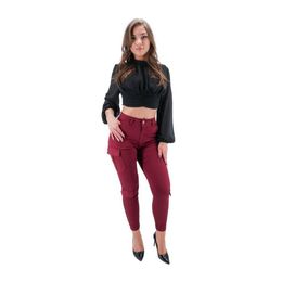 Elara Cargohose Elara Damen Cargo Hose Slim Fit Denim (1-tlg)