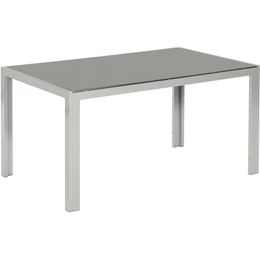 Merxx Gartentisch 150x90 cm, silber mit grauer Glasplatte