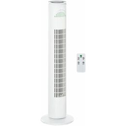 HOMCOM - Turmventilator mit Fernsteuerung 70° Oszillierender Standventilator 77cm Säulenventilator 45 w 3 Modi & 3 Geschwindigkeiten ABS-Kunststoff