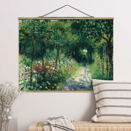 MICASIA Stoffbild mit Posterleisten - Auguste Renoir - Frauen im Garten - Querformat 3:4 Größe HxB: 75cm x 100cm Material: Eiche