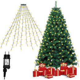 Led Lichterkette Weihnachtsbaum 280 LEDs 2,8m Außen Weihnachtsbaumbeleuchtung mit Ring Christbaumbeleuchtung led Baummantel Warmweiß - Warmweiß