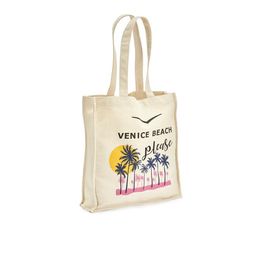Venice Beach Shopper 'Strandtasche' beige Gr. für Damen. Mit Drucke, Logodruck