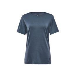 BlackYak T-Shirt Damen Wolle Rundhals, blau