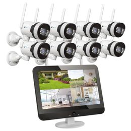 LUVISION Dual WLAN PTZ Überwachungssystem mit LED Monitor 5MP Überwachungskamera Set, Audio, Sirene, Smarte Nachtsicht