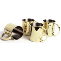 ECHTWERK Gläser-Set, Edelstahl, Outdoor Becher, Camping Tassen, Geschenkset, bruchsicher, 1000 ml, goldfarben