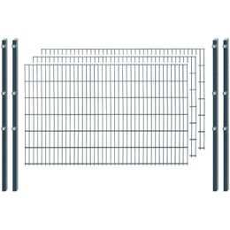 Arvotec Doppelstabmattenzaun EXCLUSIVE 123 zum Einbetonieren, (Set), Zaunhöhe 123 cm, Zaunlänge 2 - 60 m, grau