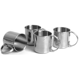 ECHTWERK Gläser-Set, Edelstahl, Outdoor Becher, Camping Tassen, Geschenkset, bruchsicher, 480 ml, silberfarben