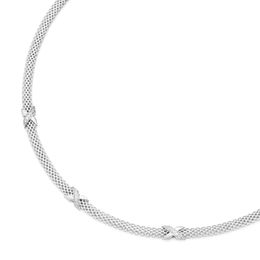 Collier Smart Jewel "edel mit Zirkonia, Silber 925" Halsketten Gr. 45 cm, Silber 925 (Sterlingsilber), weiß Damen Colliers