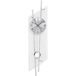 Funk-Pendelwanduhr AMS "F5200" Wanduhren Gr. B/H/L: 23 cm x 9 cm x 95 cm, silberfarben Pendeluhren