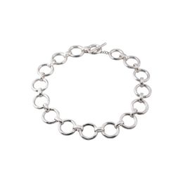 Collier Firetti "mit Ringen, rund, matt" Halsketten Gr. Metall, Länge: 43,5 cm, grau (metallfarben> <metallfarben) Damen Colliers