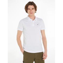 Poloshirt Tommy Jeans PLUS "TJM SLIM PLACKET POLO EXT" Gr. 4XL, weiß (white) Herren Shirts Kurzarm