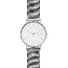 Quarzuhr Skagen "SIGNATUR, SKW2785" Armbanduhren silberfarben Damen Quarzuhren