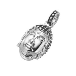 Ketten-Anhänger Giorgio Martello MILANO "Buddha-Kopf, teilweise geschwärzt, Silber 925" Schmuckanhänger Gr. Onesize, Silber 925 (Sterlingsilber), silberfarben (silber) Damen Anhänger