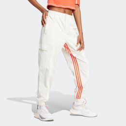 Sporthose adidas Sportswear "DANCE CARGO" Gr. L, N-Gr, rot (off white, bright red) Damen Hosen Trainingshosen