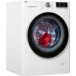 A (A bis G) LG Waschmaschine "F4WV5080" Waschmaschinen Steam-Funktion schwarz-weiß (weiß, schwarz) Frontlader