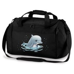Mein Zwergenland Sporttasche für Kinder in der Farbe Schwarz 26L mit Delfin Motiv