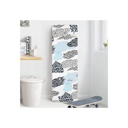 Bilderdepot24 Garderobenpaneel weiss Illustration Muster Tiere Animalprint Zebra Tiger Leopard Arktis (ausgefallenes Flur Wandpaneel mit Garderobenhaken Kleiderhaken hängend)