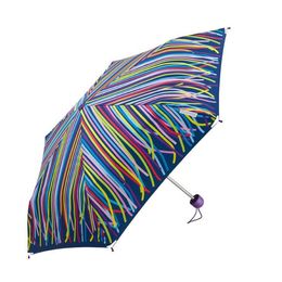 Happy Rain Langregenschirm Ergobrella Kinderregenschirm mit reflektierenden Ecken Funny Stripe