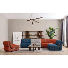 JVmoebel Wohnzimmer-Set Wohnzimmer Sitzgarnitur Designer L-Form Polstersofa Relax Luxus Sessel