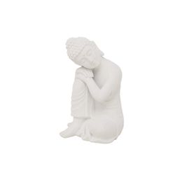 Boltze Buddhafigur "Mansur" aus Kunstharz in weiß