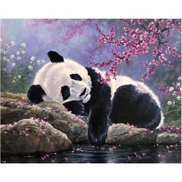 Rötting Design Malen nach Zahlen BASTELIDEE 5d Diamond Painting Set Motiv schlafender Panda (1-St)