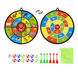 Juoungle Dartscheibe Doppelseitige Dartscheibe Kinder Game Wurfspiel Sport Game Spielzeug