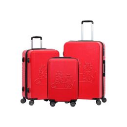 BIGGDESIGN Koffer Biggdesign Cats Koffer Set Kofferset 3 teilig Hartschale Rot
