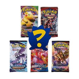 The Pokémon Company International Sammelkarte Sammelkartenspiel 5 x Booster Packung gemischt zufällig sort. deutsch