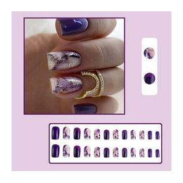 FIDDY Kunstfingernägel Damen Nagelfolien mit Glitzer und Strasssteinen