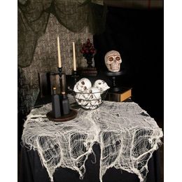 Horror-Shop Dekoobjekt Halloween Dekonetz Freaky Fabric beige