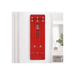 Bilderdepot24 Garderobenpaneel Design Holzoptik Bretteroptik Rote Tür aus Amsterdam (ausgefallenes Flur Wandpaneel mit Garderobenhaken Kleiderhaken hängend)