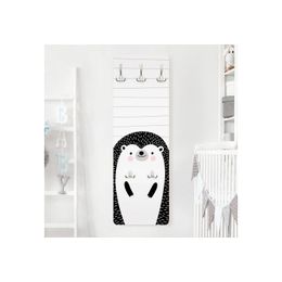 Bilderdepot24 Garderobenpaneel weiss Kinder Tiere Schwarz Weiß Tierpark mit Mustern