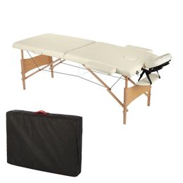 Feel2Home Massageliege Massageliege 2 Zonen Kopfstütze Ergonomische Weiß Rot Gelb Creme Mobil