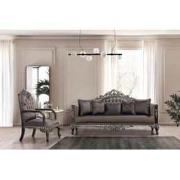 JVmoebel Wohnzimmer-Set Luxus Chesterfield Sofagarnitur 3+1 Sitzer Klassische Sofa Barock