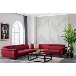 JVmoebel Ecksofa Rotes L-Form Ecksofa Luxus Wohnlandschaft Polstermöbel Wohnzimmer