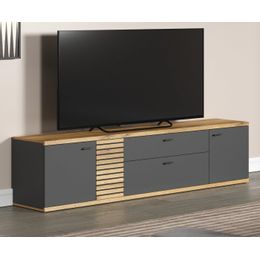 Furn.Design Lowboard Norris (TV Unterschrank in grau mit Eiche