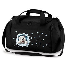Mein Zwergenland Sporttasche für Kinder in der Farbe Schwarz 26L mit Eisbär Motiv